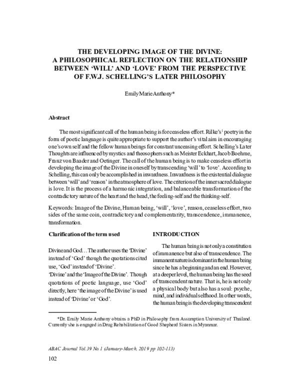 (PDF) The Developing Image of The Divine: A Philosophical Reflection on ...