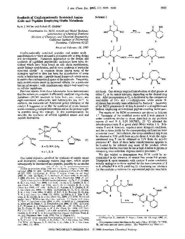 (PDF) Synthesis of Conformationally Restricted Amino Acids and Peptides ...