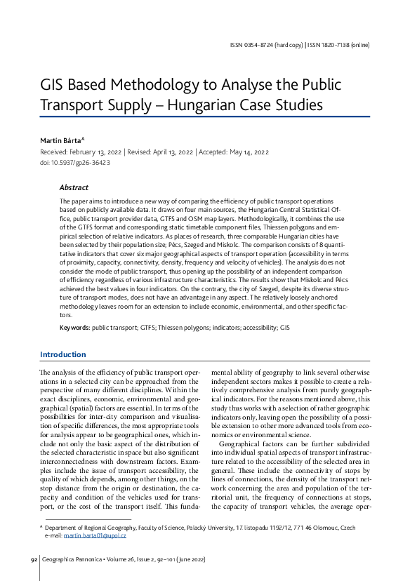 (PDF) GIS based methodology to analyse the public transport supply ...