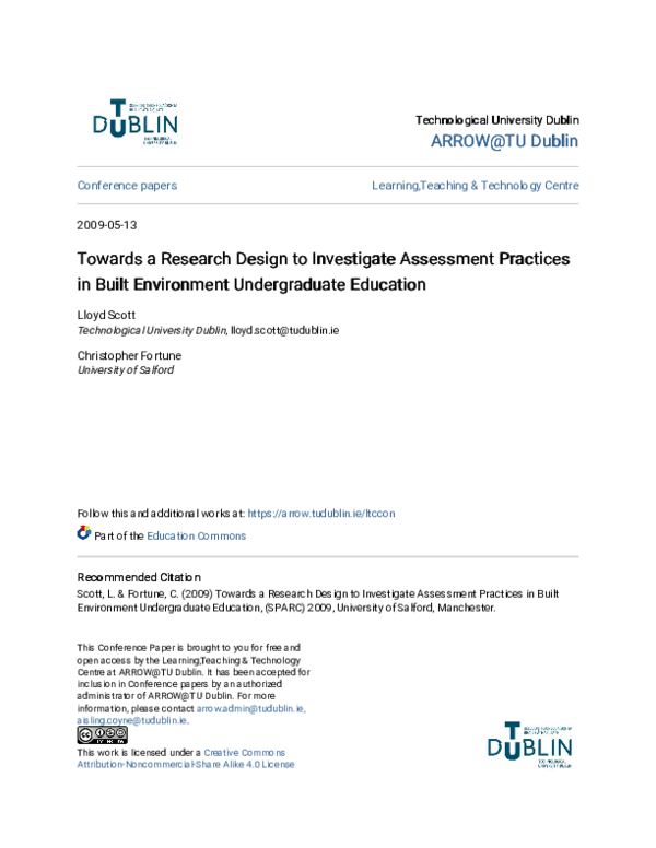(PDF) Towards a Research Design to Investigate Assessment Practices in ...
