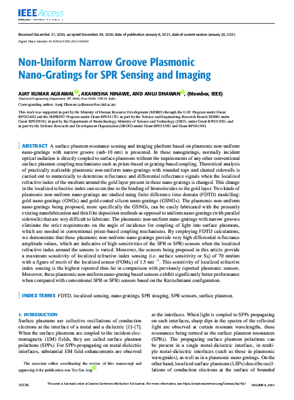 (PDF) Non-Uniform Narrow Groove Plasmonic Nano-Gratings for SPR Sensing ...