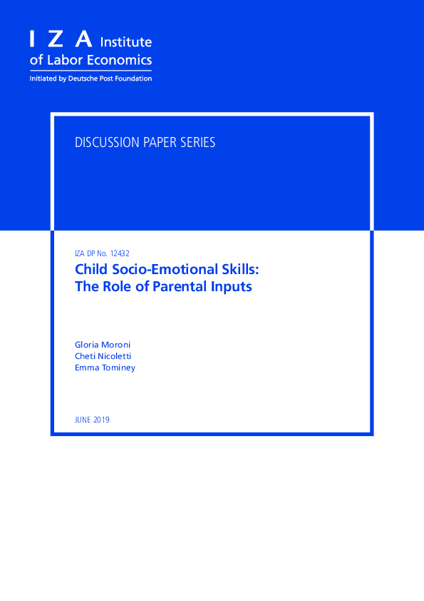 (PDF) Child Socio-Emotional Skills: The Role of Parental Inputs