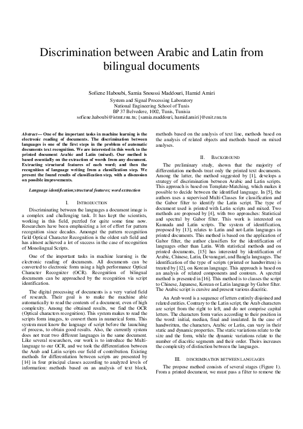 (PDF) Discrimination between Arabic and Latin from bilingual documents ...