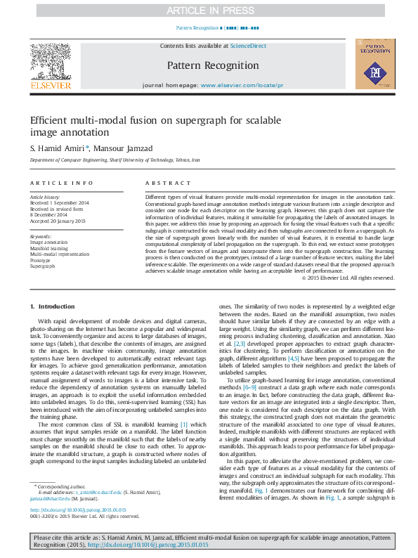 (PDF) Efficient multi-modal fusion on supergraph for scalable image annotation
