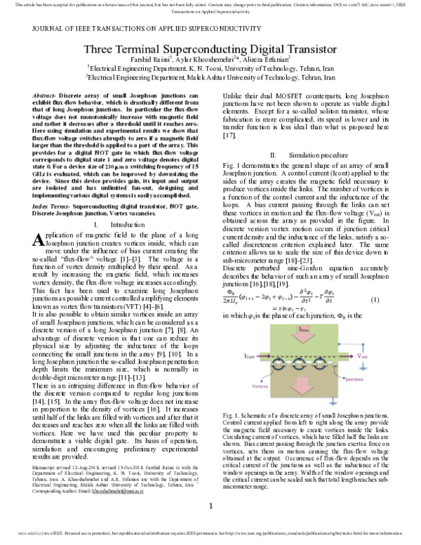 (PDF) Three-Terminal Superconducting Digital Transistor