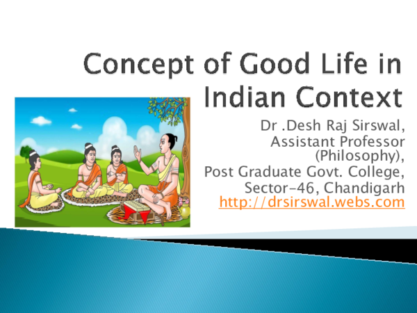 (PDF) Concept of Good Life in Indian Context