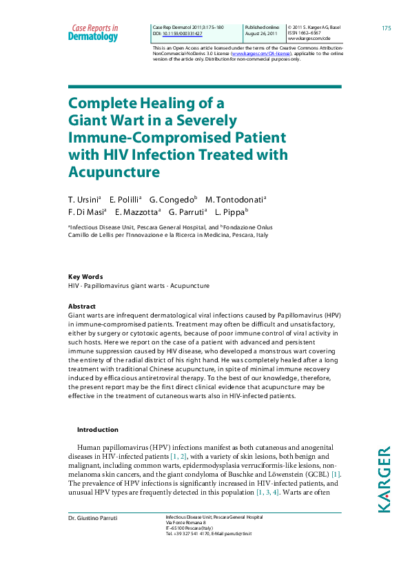 (PDF) Complete Healing of a Giant Wart in a Severely Immune-Compromised ...