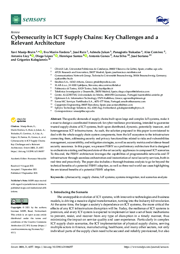 Pdf Cybersecurity In Ict Supply Chains Key Challenges And A Relevant