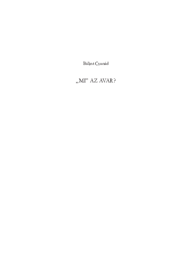 (PDF) Mi" az avar?