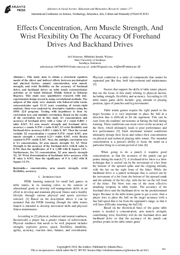 (PDF) Effects Concentration, Arm Muscle Strength, And Wrist Flexibility ...