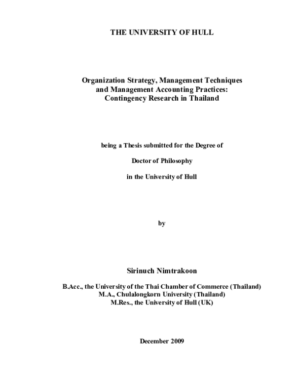 (PDF) Organization strategy, management techniques and management ...