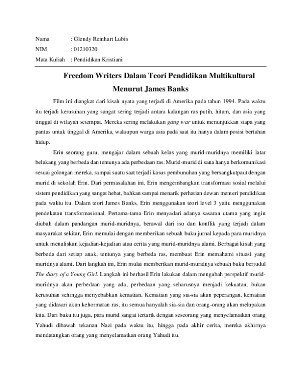 (PDF) Freedom Writers Dalam Teori Pendidikan Multikultural Menurut ...