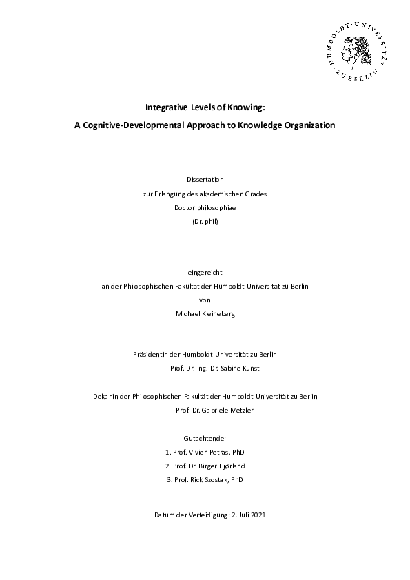 (PDF) Integrative Levels of Knowing