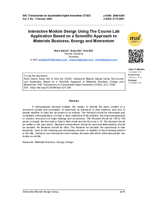 Pdf Interactive Module Design Using The Course Lab Application Based On A Scientific Approach