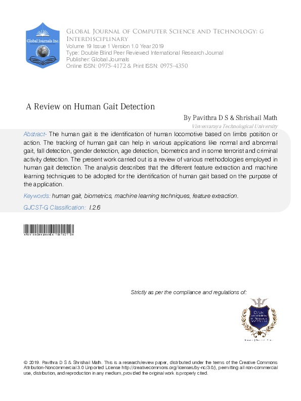 Pdf A Review On Human Gait Detection