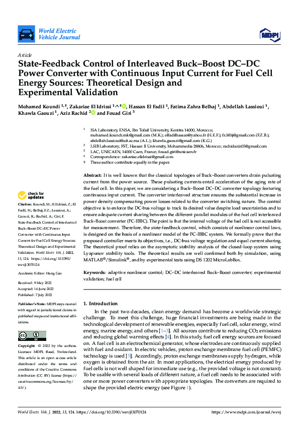 (PDF) State-Feedback Control of Interleaved Buck–Boost DC–DC Power Converter with Continuous ...