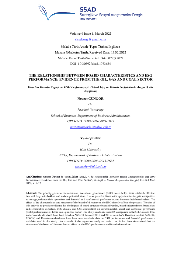 (PDF) The Relationship Between Between Board Characteristics and Esg ... (PDF) The Relationship Between Between Board Characteristics and Esg ...