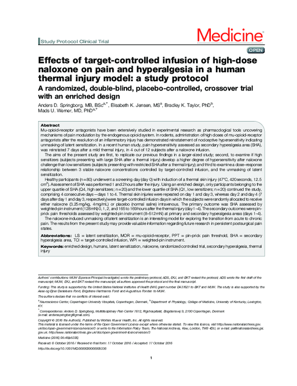 (PDF) Effects of target-controlled infusion of high-dose naloxone on ...