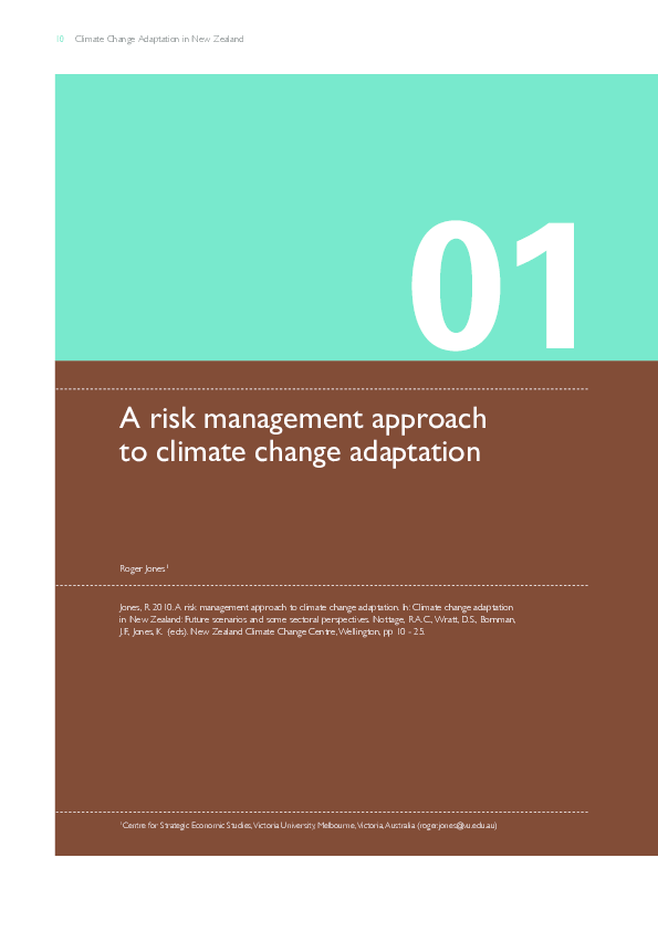 (PDF) A risk management approach to climate change adaptation