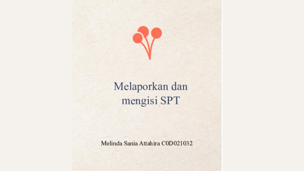 (PPT) Melaporkan dan mengisi spt