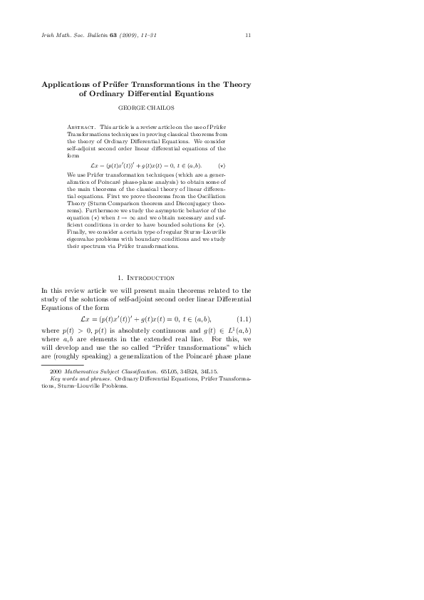 (PDF) Applications of Prufer Transformations in the Theory of Ordinary ...