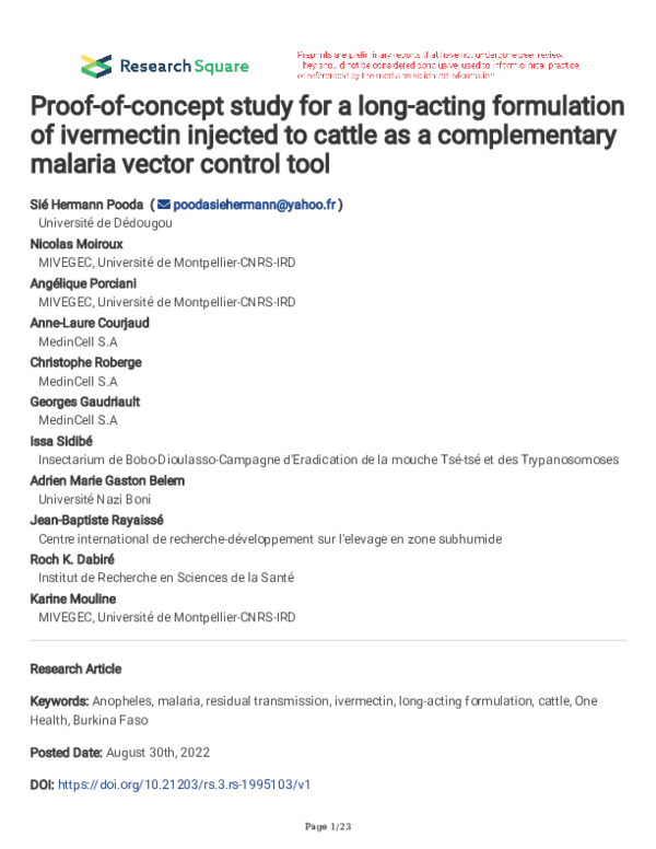 (PDF) Proof-of-concept study for a long-acting formulation of ...
