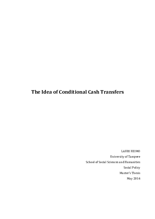 (PDF) The Idea of Conditional Cash Transfers