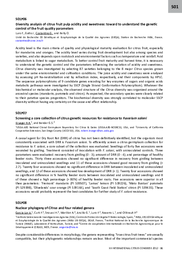 (PDF) Genetic Structure and Phylogeny of the 'True Citrus Fruit Trees ...