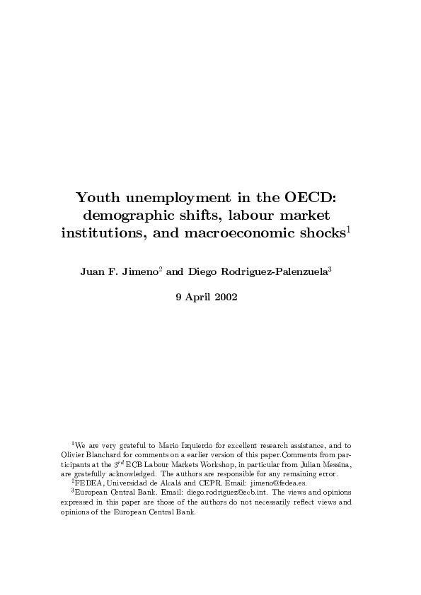(PDF) Youth Unemployment in the OECD: Demographic Shifts, Labour Market ...