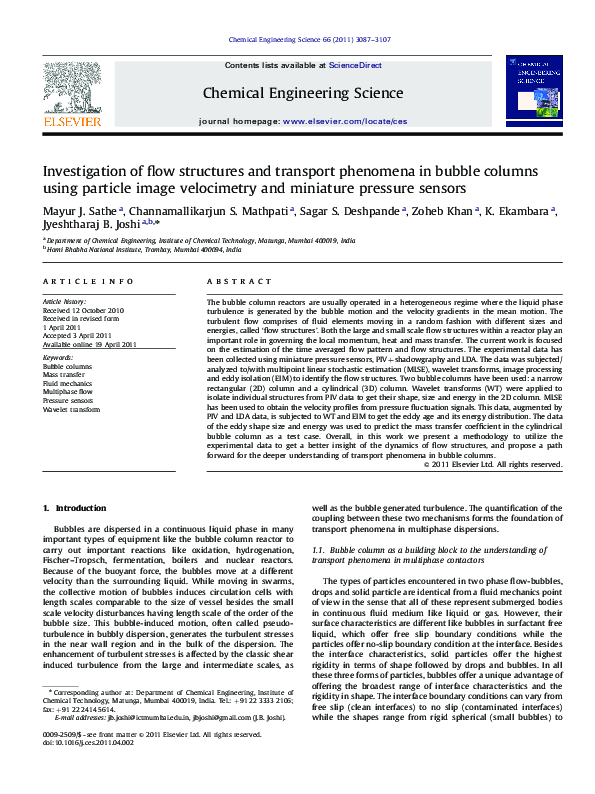 (PDF) Investigation of flow structures and transport phenomena in bubble columns using particle ...
