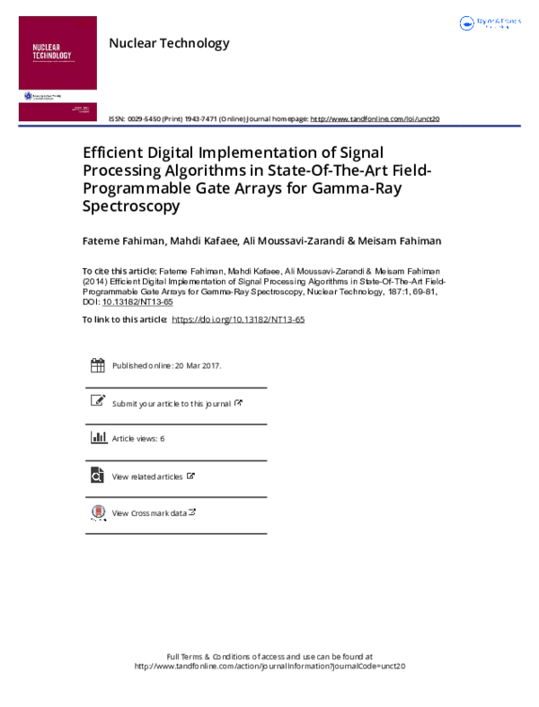 Pdf Efficient Digital Implementation Of Signal Processing Algorithms