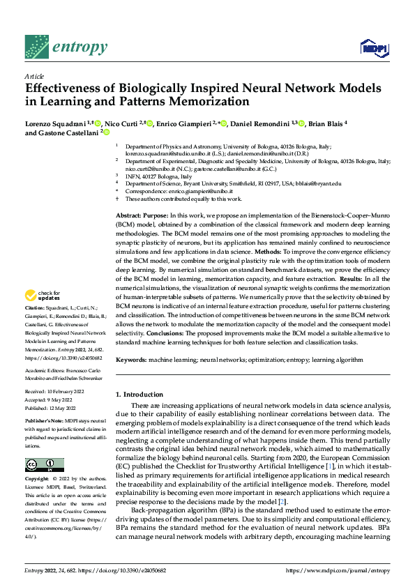 Pdf Effectiveness Of Biologically Inspired Neural Network Models In