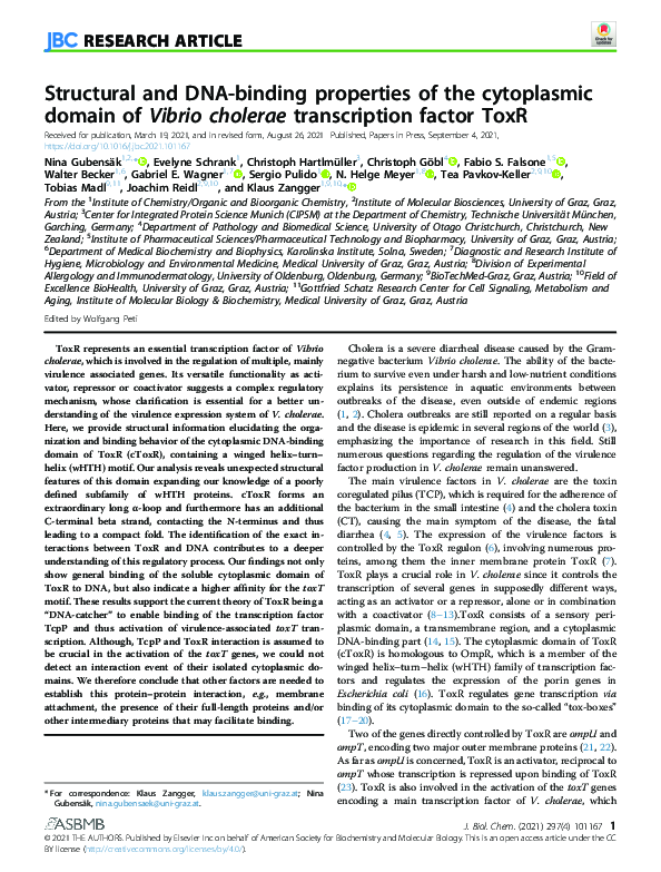 (PDF) Structural and DNA-binding properties of the cytoplasmic domain ...