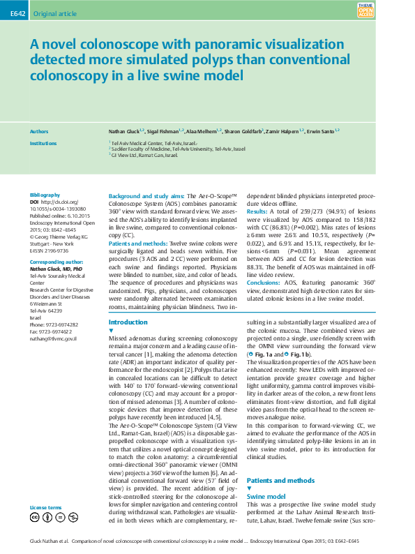 (PDF) A novel colonoscope with panoramic visualization detected more ...