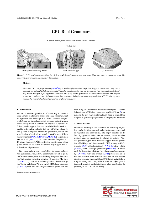 (PDF) GPU Roof Grammars