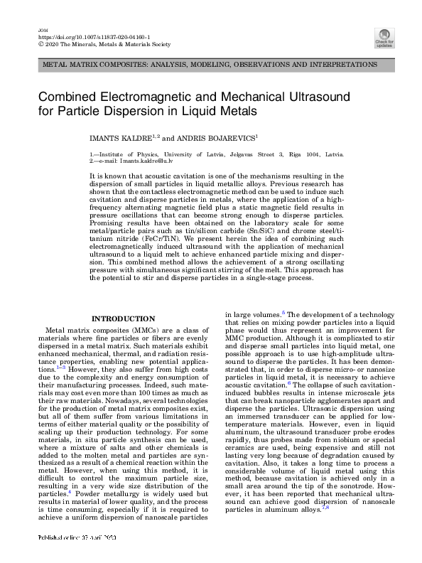 (PDF) Combined Electromagnetic and Mechanical Ultrasound for Particle ...