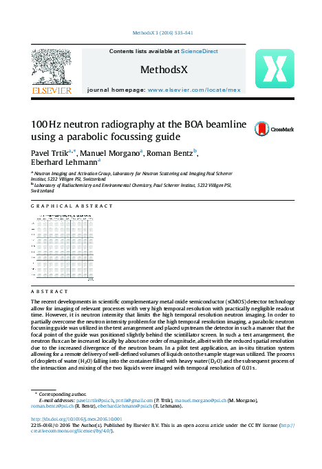 100 Hz neutron radiography at the BOA beamline using a parabolic ...