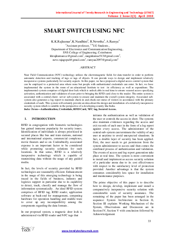 (PDF) SMART SWITCH USING NFC