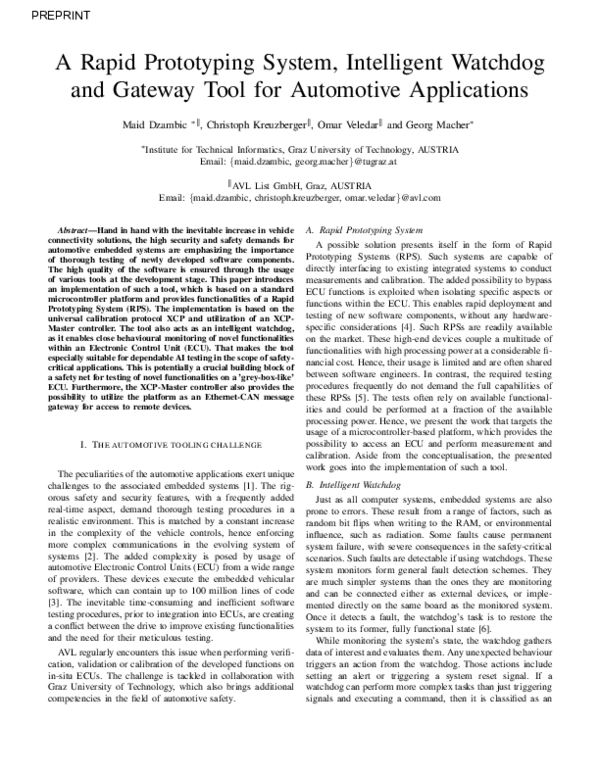 (PDF) A Rapid Prototyping System, Intelligent Watchdog and Gateway Tool ...