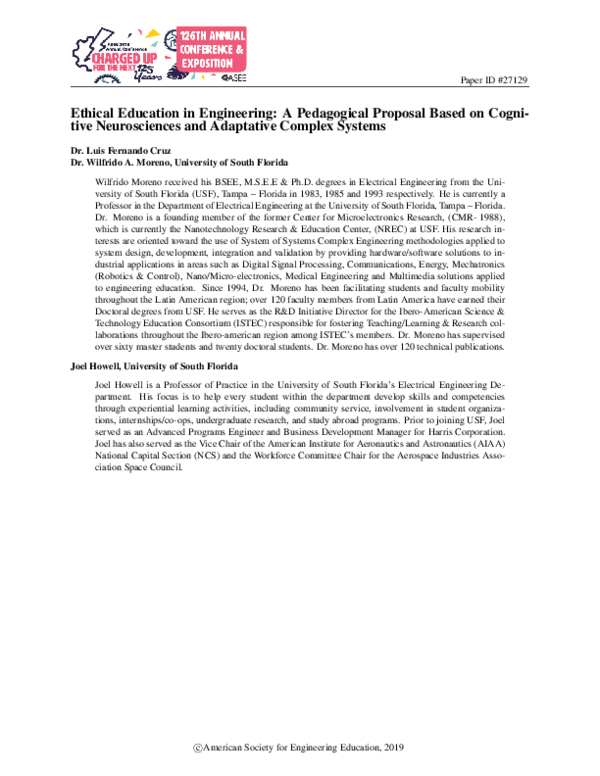 (PDF) Ethical Education in Engineering: A Pedagogical Proposal Based on Cognitive Neurosciences ...