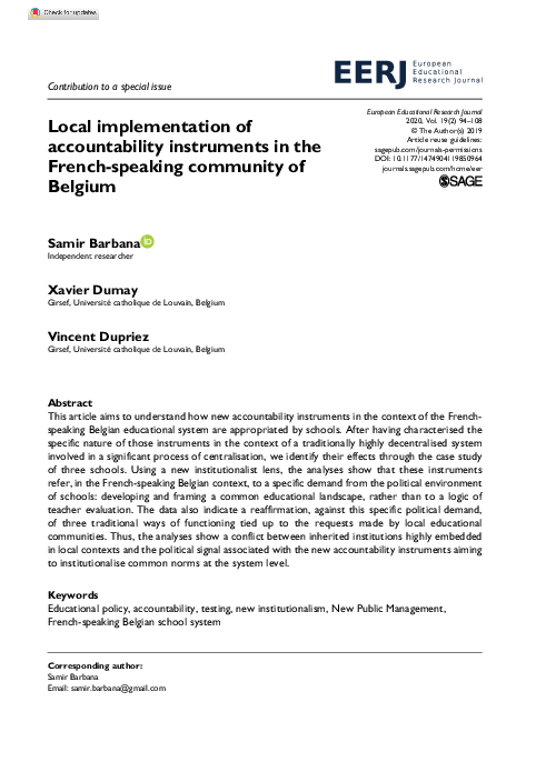 (PDF) Local implementation of accountability instruments in the French ...