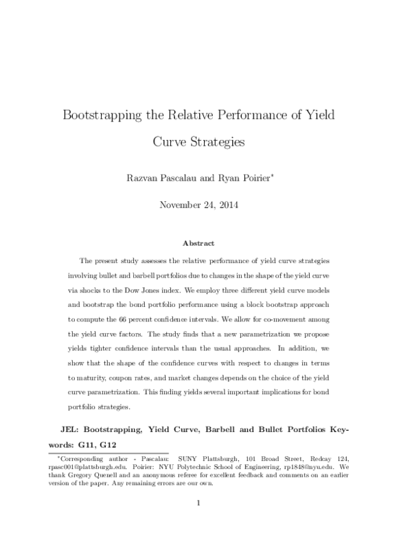 (PDF) Bootstrapping the relative performance of yield curve strategies
