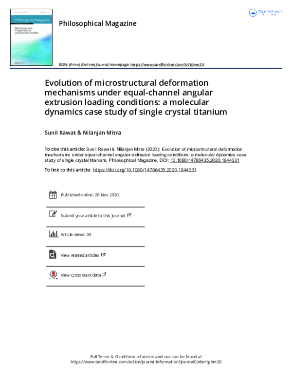 (PDF) Evolution of microstructural deformation mechanisms under equal-channel angular extrusion ...