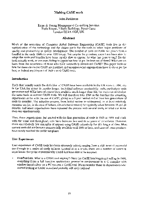 (PDF) Making CASE work | John Parkinson - Academia.edu