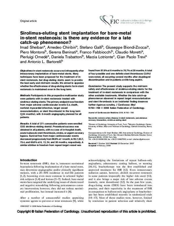 (PDF) Sirolimus-eluting stent implantation for bare-metal in-stent ...
