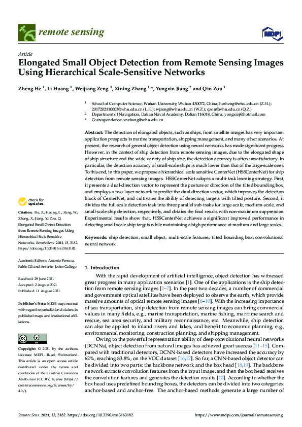 Pdf Elongated Small Object Detection From Remote Sensing Images Using