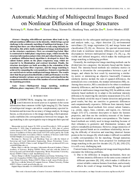 (PDF) Automatic Matching of Multispectral Images Based on Nonlinear Diffusion of Image ...