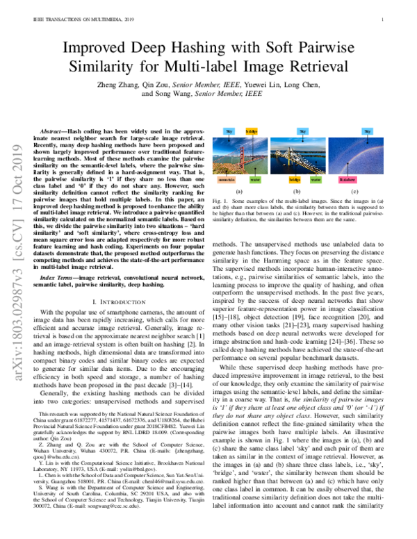 Pdf Improved Deep Hashing With Soft Pairwise Similarity For Multi Label Image Retrieval