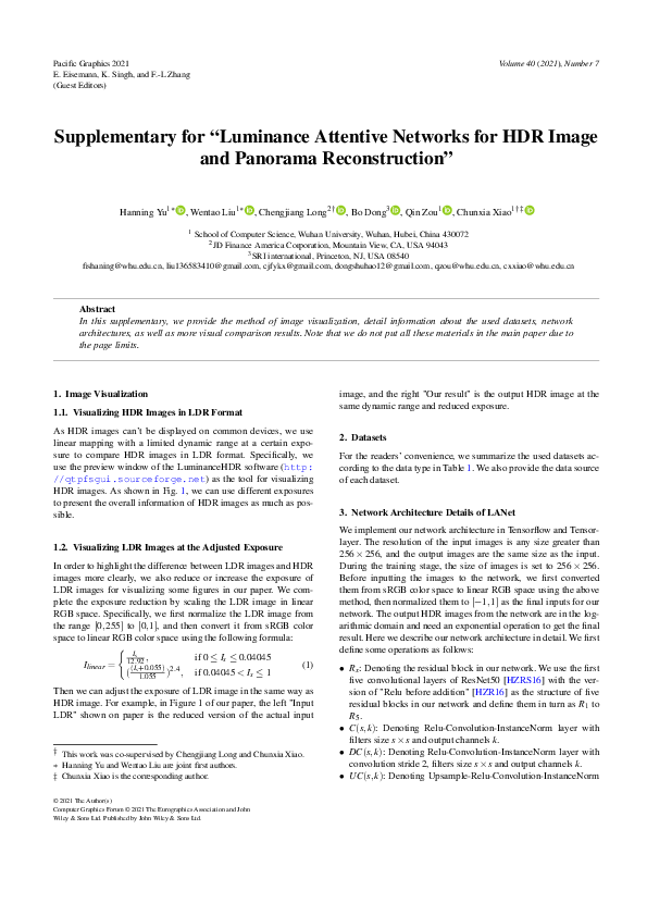 (PDF) Luminance Attentive Networks for HDR Image and Panorama Reconstruction