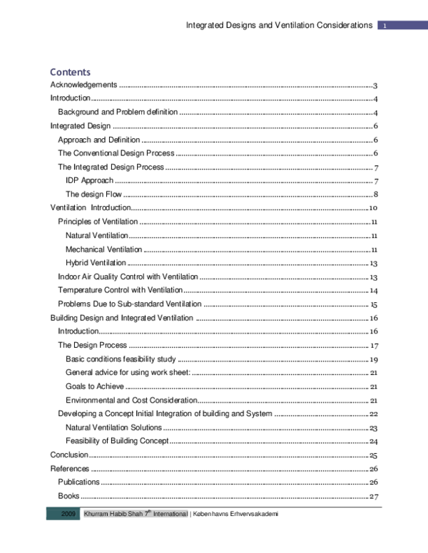(PDF) Integrated Designs and Ventilation Considerations